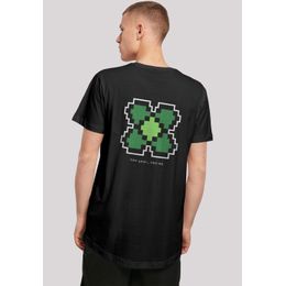 F4NT4STIC Damen T-Shirt "Silvester Happy New Year Pixel Kleeblatt", schwarz, Gr. XS, Obermaterial: 100% Baumwolle, Shirts, Print