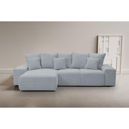 Ecksofa WERK2, B:300cm H:76cm T:150cm, grau, 90% Polyester, 10% Nylon, Wohnzimmer, Sofas, "Riwa, modernes Sofa zum Kuscheln und Entspannen, Breite
