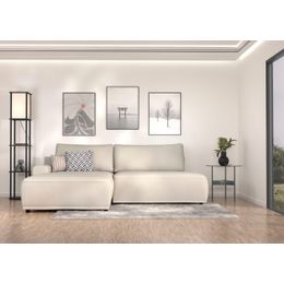 Ecksofa Trendmanufaktur, B:250cm H:82cm T:167cm, grau, 100% Polyester, Wohnzimmer, Sofas, "Fordon II, Schlafsofa mit Bettkasten, Couch in L-Form,