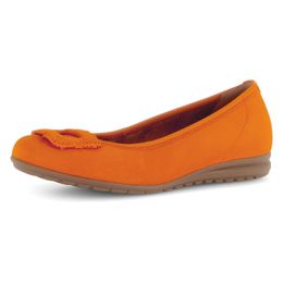 Gabor Damen Ballerina "FLORENZ", Gr. 38, orange, Ziegenveloursleder, unifarben, festlich, Schuhe, Bequemschuh, Businesschuh, Elastikeinfass,