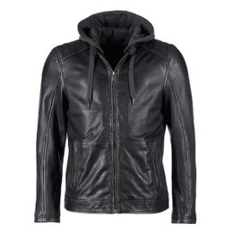Mustang Herren Lederjacke "31023220", schwarz, Gr. S, Obermaterial: 100% Lammleder; Innenfutter: 100% Baumwolle; &Auml;rmelfutter: 100% Polyester; Kapuze: