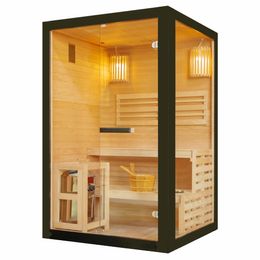 Sanotechnik Sauna "PANORAMA black", Saunaofen, integrierte Steuerung, 3,5 kW, braun, Saunen