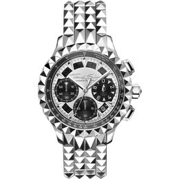 Thomas Sabo Damen Chronograph "REBEL AT HEART", silber, Armbanduhren, Quarzuhr, Armbanduhr, Herren, Stoppfunktion, Datum, Saphirbeschichtung