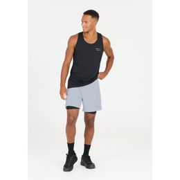 Endurance Herren Shorts "Bing", blau, Gr. L, mehrfarbig, 87% Polyester, 13% Elasthan, Hosen, in dehnbarer Qualität mit Anti-Static-Treatment