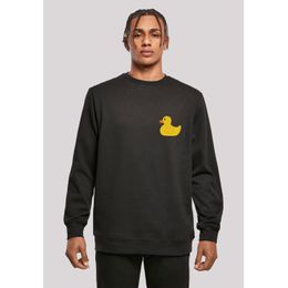 F4NT4STIC Damen Kapuzenpullover "Yellow Rubber Duck CREWNECK", schwarz, Gr. L, Obermaterial: 50% Baumwolle, 50% Polyester, Pullover, Print