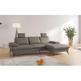 Sit & More Ecksofa SIT & MORE, B:275cm H:82cm T:171cm, grau, Wohnzimmer, Sofas, "Morris L-Form, inkl. Sitztiefenverstellung", wahlweise mit Armteilverstellung,