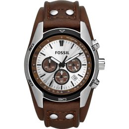 Fossil Herren Chronograph "COACHMAN", braun, Armbanduhren, Quarzuhr, Armbanduhr, Herrenuhr, Stoppfunktion, Datum, Lederarmband