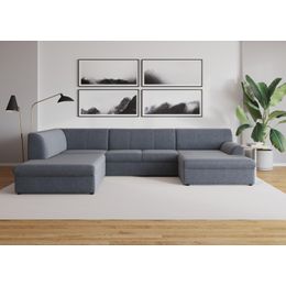 Wohnlandschaft DOMO collection, B:320cm H:78cm T:213cm, grau, Sofas, "Topper, elegant und zeitlos, komfortabel, U-Form", wahlweise mit Bettfunktion