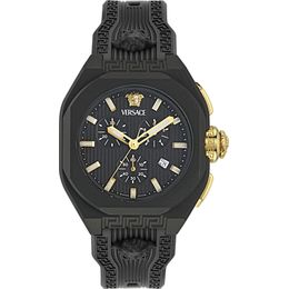 Versace Damen Chronograph "V-LEGEND CHRONO", schwarz, Armbanduhren, Quarzuhr, Armbanduhr, Herrenuhr, Swiss Made,analog, Tag, Stoppfunktion