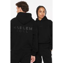 Harlem Soul Damen Kapuzensweatshirt, schwarz, Gr. M, bedruckt, Material: 65% Baumwolle, 35% Polyester, Sweatshirts, mit weicher Innenseite