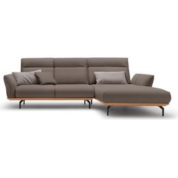 Ecksofa, B:298cm H:103cm T:183cm, beige, CREATION BY ROLF BENZ, NaturLEDER OSKAR (echtes Rindsleder), Wohnzimmer, Sofas, "CR.460", Sockel in Eiche,