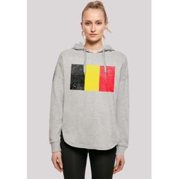 F4NT4STIC Damen Kapuzenpullover "Belgium Belgien Flagge", grau, Gr. XL, Obermaterial: 100% Baumwolle, Pullover, Print