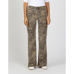 Gang Damen Stoffhose "Gang Hosen Wide Fit 94JESSI FLARED", braun, Gr. 30, 97% Baumwolle, 3% Elasthan, Hosen