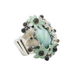 Damen Fingerring "Fr&uuml;hlingsgef&uuml;hl", Messing, blau, Collezione Alessandro, Messing, Fingerringe