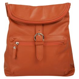 FORTY Cityrucksack, orange, Leder, Rindsleder, Rucksäcke, echt Leder, Made in Italy
