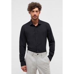 Eterna Herren Langarmhemd "SLIM FIT", schwarz, Gr. 43, Twill, 46% Baumwolle, 8% Elasthan, 46% Polyester, Hemden, NON IRON (b&uuml;gelfrei)