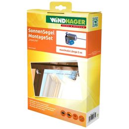Seilspanngarnitur Windhager, silber, Gardinenbefestigungen, Montage-Set zur Befestigung von Sonnensegeln