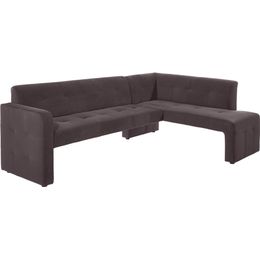 Essbank, B:157cm H:82cm T:245cm, braun, exxpo - SOFA FASHION, Luxus-Microfaser (100% Polyester), Küche, Sitzbänke, "Barista, bequem und elegant, hohe