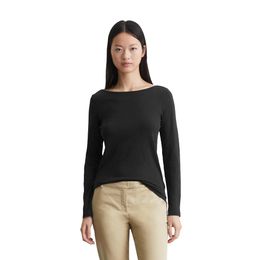Marc O'Polo MARC O'POLO Damen Langarmshirt "aus Organic Cotton", schwarz, Basic, Gr. XXL, unifarben, Obermaterial: 100% Baumwolle, Shirts