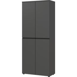 Aktenschrank Germania, B:81cm H:197cm T:40cm, grau, Spanplatte, B&uuml;ro, Schr&auml;nke, "Lemont", erh&auml;ltlich in zwei H&ouml;hen