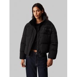 Damen Outdoorjacke "CHENILLE MONOLOGO PUFFER", schwarz, Gr. XL, Calvin Klein Jeans, unifarben, Web, Obermaterial: 100% Polyamid. Futter: 100%