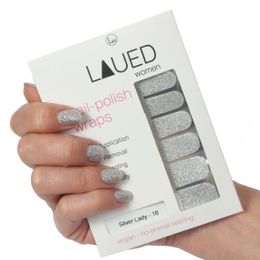vargu Damen Nageldesign Zubeh&ouml;r "solid glitter", silber, Kunstfingern&auml;gel, aus zertifizierter Produktion (SGS / SEDEX) und Material (FSC)