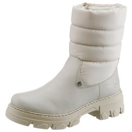 Rieker Damen Winterstiefelette, Gr. 42, beige, Lederimitat, Textil, Schuhe, mit kuscheligem Warmfutter