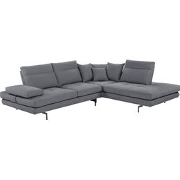 Ecksofa Calia italia, B:288cm H:90cm T:232cm, grau, Synthetische Faser (100% Polyester), Wohnzimmer, Sofas, "Toby Wing, Komfortsofa mit Sitzkomfort