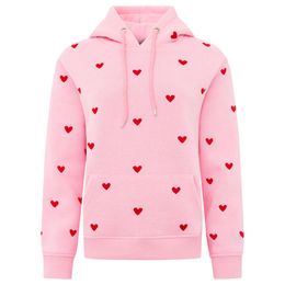 Zwillingsherz Damen Hoodie ""Hearts"", pink, Gr. LXL, Sweatware, Obermaterial: 50% Baumwolle, 50% Polyester, Sweatshirts, mit Mini Me Style f&uuml;r
