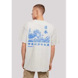 F4NT4STIC Herren T-Shirt "Kanagawa Welle", grau, Gr. L, Obermaterial: 100% Baumwolle, Shirts, Print