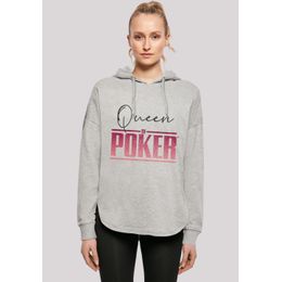 F4NT4STIC Damen Kapuzenpullover "Queen of Poker", grau, Gr. XL, Obermaterial: 100% Baumwolle, Pullover, Print