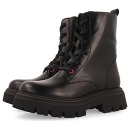 Gioseppo Mädchen Schnürstiefel "GARTNESS", Gr. 34, schwarz, Leder, Schuhe, Plateustiefel, Chunky Boots, Winterstiefel mit Blockabsatz