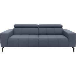 2,5-Sitzer DOMO collection, B:238cm H:79cm T:104cm, blau, Echtleder, Sofas, "Cunelli zeitlos und elegant, moderne Sitzn&auml;hte als Designelement",