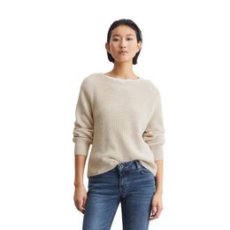 Marc O'Polo MARC O'POLO Damen Strickpullover "aus Heavy-Weight-Organic-Cotton", beige, Gr. S, unifarben, Obermaterial: 100% Baumwolle, Pullover