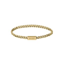BOSS Herren Armband "Schmuck Edelstahl Armschmuck Panzerkette CHAIN FOR HIM", M, Edelstahl, gold, Edelstahl, Armb&auml;nder