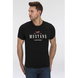 Mustang Herren T-Shirt "Style Alex C Print", schwarz, Gr. XXL, Jersey, Obermaterial: 100% Baumwolle, Shirts