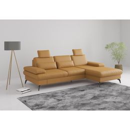 Sit & More Ecksofa SIT & MORE, B:275cm H:82cm T:171cm, gelb, Wohnzimmer, Sofas, "Morris L-Form, inkl. Sitztiefenverstellung", wahlweise mit Armteilverstellung,