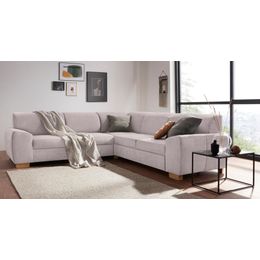 Ecksofa DOMO collection, B:260cm H:81cm T:260cm, grau, Wohnzimmer, Sofas, "Incanto kubische Formensprache, komfortabel, flache Armlehnen, L-Form",