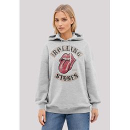 F4NT4STIC Damen Kapuzenpullover "The Rolling Stones Tour '78", grau, Gr. XS, Obermaterial: 80% Baumwolle, 20% Polyester, Pullover, Premium Qualit&auml;t