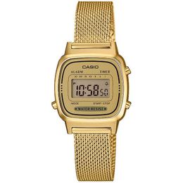 CASIO VINTAGE Damen Chronograph, gold, Armbanduhren, Quarzuhr, Armbanduhr, Damenuhr, Digitaluhr, Datum, Edelstahlarmband