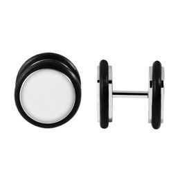 Adelia&acute;s ADELIA ́S Damen Paar Ohrh&auml;nger "Neuheit 2025 - Unisex Ohrstecker aus Edelstahl &Oslash; 12 mm", Unisex, Edelstahl, schwarz, Edelstahl, Ohrringe