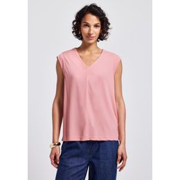 Street One Damen T-Shirtblush peach, Gr. 36, unifarben, Stoff, 63% Modal, 37% Polyester, Shirts, mit V-Ausschnitt