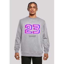 F4NT4STIC Herren Kapuzenpullover "Pixel 23 pink", grau, Gr. XL, Obermaterial: 50% Baumwolle, 50% Polyester, Pullover, Print