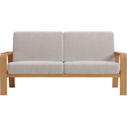Sit & More 2,5-Sitzer SIT & MORE, B:170cm H:91cm T:93cm, beige, 100% Polyester, Sofas, "Kolding", Armlehnen aus eichefarbigem Buchenholz, verschiedene Bez&uuml;ge