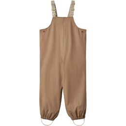 Wheat Mädchen Regenhose "Rainwear Charlo Overall", braun, Gr. 116, unifarben, Web, Obermaterial: 100% Polyester, Hosen, wasserdicht