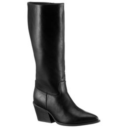 ANISTON SHOES Damen Stiefel, Gr. 41, schwarz, Lederimitat, Schuhe, Cowboystiefel, Westernlook, in spitzer, schmaler Form
