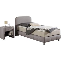 Boxspringbett Home Affaire, B:107cm L:207cm, beige, Komplettbetten, "Cesson, in verschiedenen Breiten", inkl. Topper, wahlweise in H2, H3 oder H4