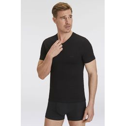BOSS Herren V-Shirt "T-Shirt VN 3P CO", Gr. L, schwarz, Jersey, Obermaterial: 100% Baumwolle, Shirts