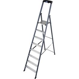 Krause Stehleiter "SePro S", B/H/L: 55cm x 13cm x 255cm, grau, Leitern, Alu eloxiert, 1x8 Stufen, Arbeitsh&ouml;he ca. 370 cm