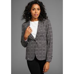 Laura Scott Damen Kurzblazer, braun, Gr. 44, kariert, Web, Obermaterial: 78% Polyester, 18% Viskose, 4% Elasthan. Futter: 100% Polyester, Blazer, in